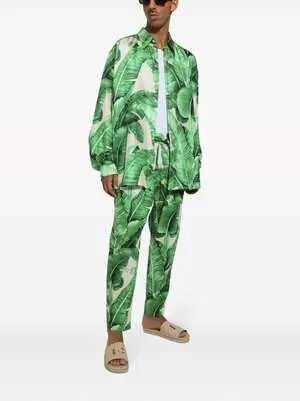 Dolce & Gabbana Leaf-print Silk Shirt