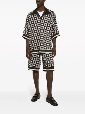 Dolce & Gabbana Geometric-print Linen Shirt