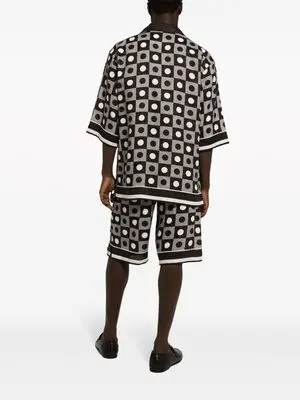 Dolce & Gabbana Geometric-print Linen Shirt