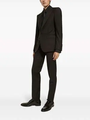 Dolce & Gabbana Pinstripe Wool Blazer - Black