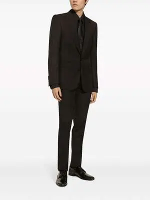 Dolce & Gabbana Pinstripe Wool Blazer - Black
