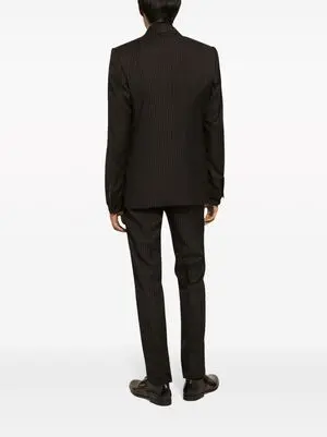 Dolce & Gabbana Pinstripe Wool Blazer - Black