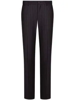 Dolce & Gabbana Pinstripe Tailored Trousers - Black