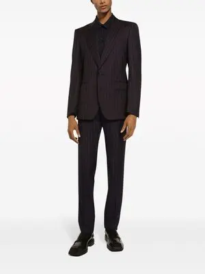 Dolce & Gabbana Pinstripe Tailored Trousers - Black