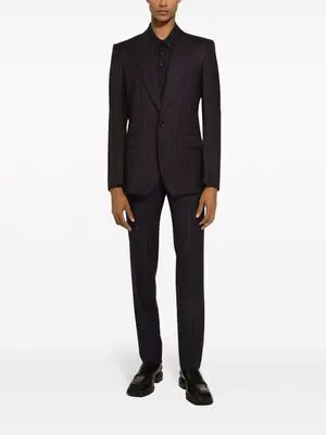 Dolce & Gabbana Pinstripe Tailored Trousers - Black
