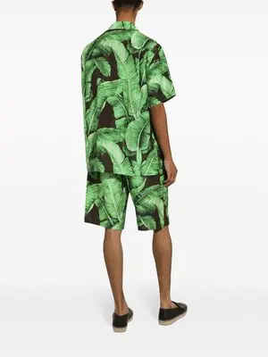 Dolce & Gabbana Banana Leaf-print Bermuda Shorts