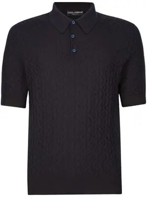 Dolce & Gabbana Geometric-pattern Knit Polo Shirt