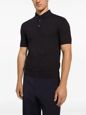 Dolce & Gabbana Geometric-pattern Knit Polo Shirt