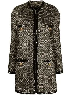 Giambattista Valli Metallic-thread Tweed Midi Coat