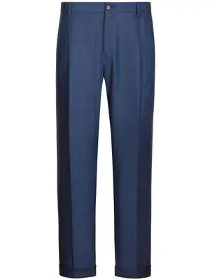 Dolce & Gabbana Pressed-crease Linen Chino Trousers - Blue