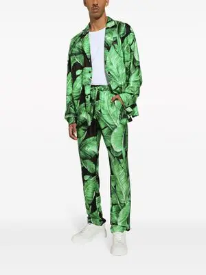 Dolce & Gabbana Leaf-print Silk Shirt