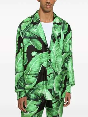 Dolce & Gabbana Leaf-print Silk Shirt