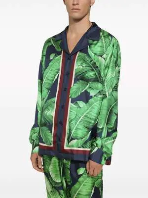 Dolce & Gabbana Leaf-print Silk Shirt