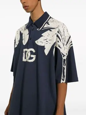 Dolce & Gabbana Banana Tree-print Oversize Polo Shirt