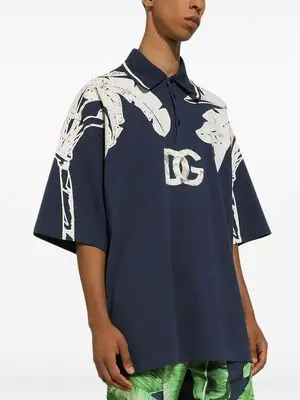 Dolce & Gabbana Banana Tree-print Oversize Polo Shirt