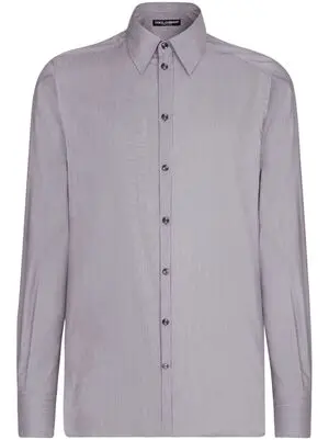 Dolce & Gabbana Long-sleeved Cotton Shirt - Grey