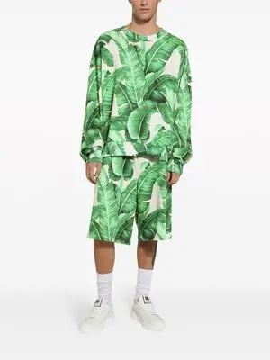 Dolce & Gabbana Leaf-print Track Shorts