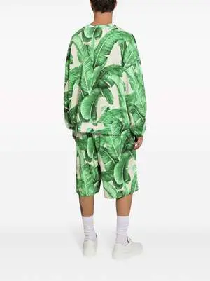 Dolce & Gabbana Leaf-print Track Shorts