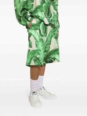 Dolce & Gabbana Leaf-print Track Shorts