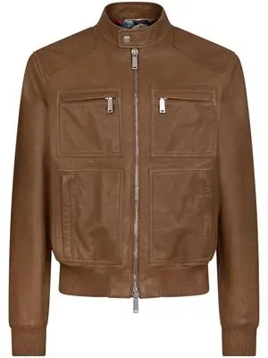 Dsquared2 Leather Zip-up Jacket