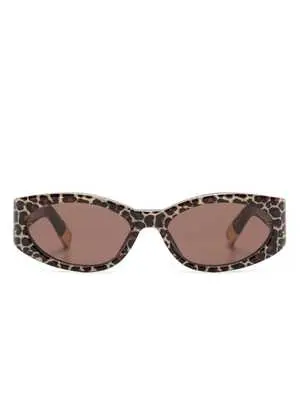 Jacquemus Les Lunettes Ovalo Sunglasses - Brown
