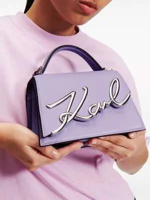 Karl Lagerfeld Signature Leather Crossbody Bag