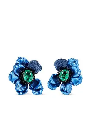 ANABELA CHAN 18kt White Gold Vermeil Poppy Earrings - Blue