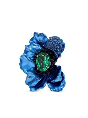 ANABELA CHAN 18kt White Gold Vermeil Poppy Earrings - Blue