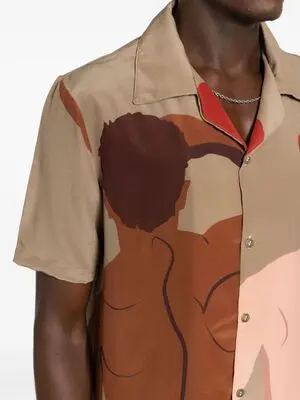 AMIR SLAMA Graphic-print Silk Shirt