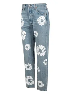 DENIM TEARS X Levi's Wreath Print Straight-leg Jeans
