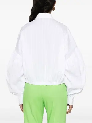 MSGM Drawstring-hem Seersucker Shirt