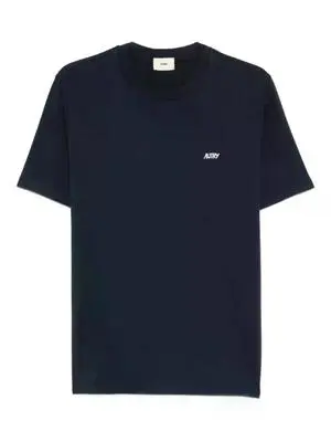 AUTRY Logo-appliqué Cotton T-shirt - Blue