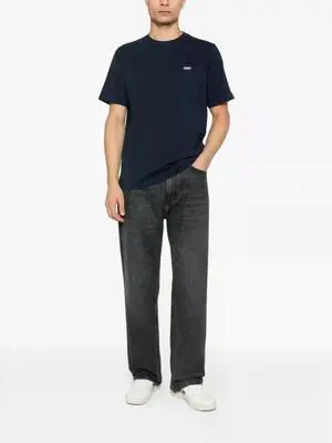 AUTRY Logo-appliqué Cotton T-shirt - Blue