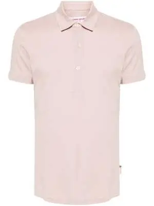 Orlebar Brown Sebastian Cotton Silk Polo Shirt - Pink