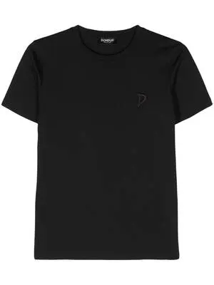 DONDUP Logo-embroidered Cotton T-shirt - Black