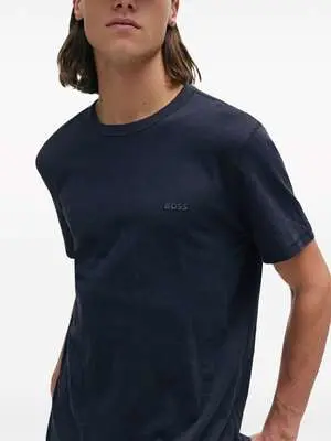 BOSS Logo-print Cotton T-shirt - Blue