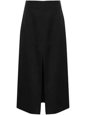 GOLDEN GOOSE A-line Virgin Wool Midi Skirt - Black