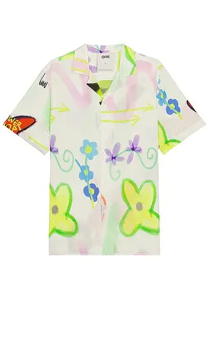 Oas Flower Shop Viscose Shirt In Ivory - Multi