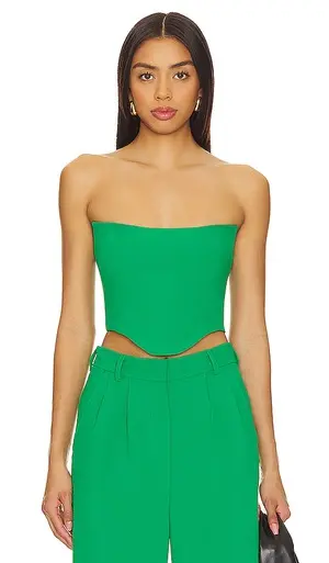 Amanda Uprichard Sabine Crop Top - Jungle