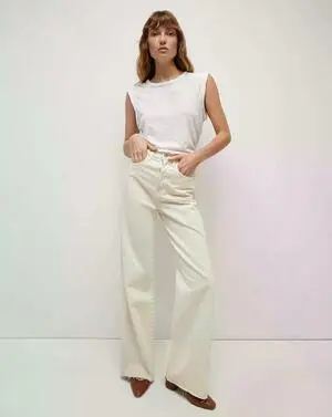 Veronica Beard Taylor Wide-leg Jean - Ecru