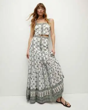 Veronica Beard Sundance Maxi Skirt Ivory