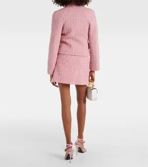 Versace Double-breasted Bouclé Tweed Jacket