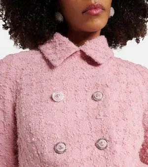 Versace Double-breasted Bouclé Tweed Jacket