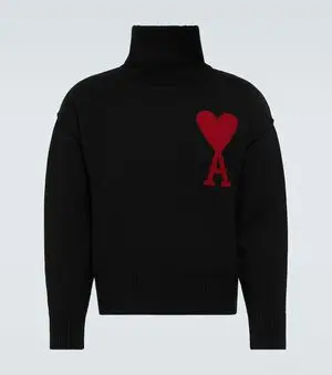 AMI Paris De Cœur Wool Turtleneck Sweater