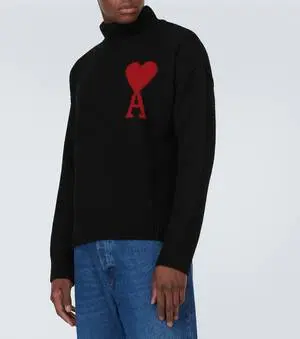 AMI Paris De Cœur Wool Turtleneck Sweater