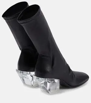 Rick Owens Stretch Leather Ankle Boots