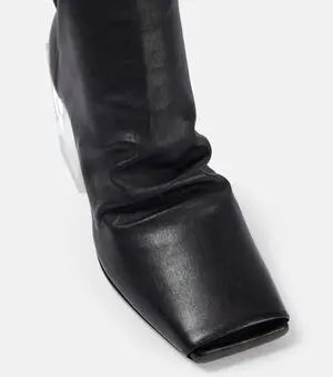 Rick Owens Stretch Leather Ankle Boots