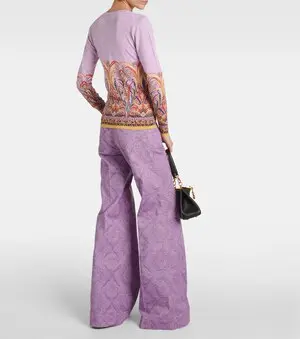 Etro Printed Silk-blend Sweater - Pink