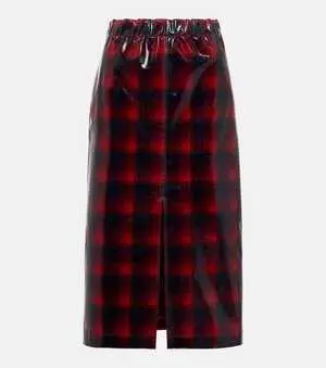 MAISON MARGIELA Checked Coated Wool Midi Skirt