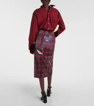 MAISON MARGIELA Checked Coated Wool Midi Skirt